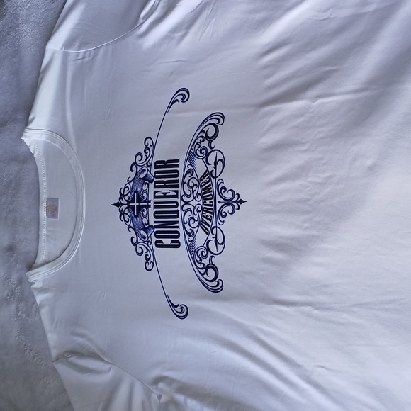 Shirts | Conqueror Overcomer White T Shirt | Poshmark